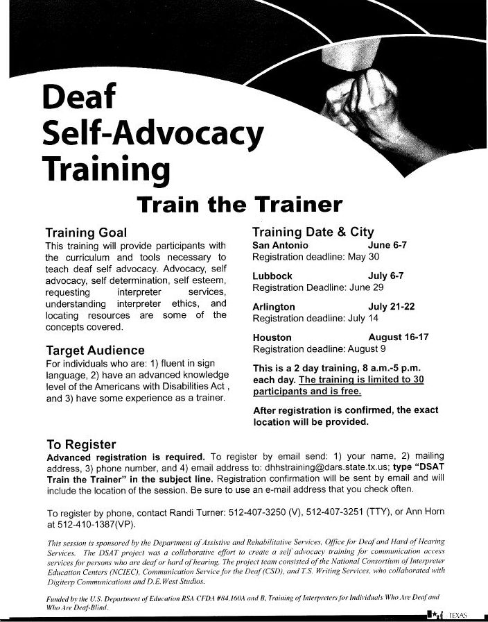 Deaf Self-Advocacy Training – Deaf Network of Texas