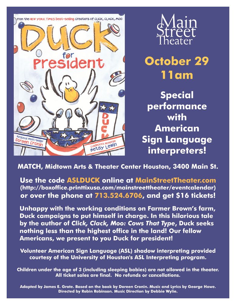 ASL Interpreted: Duck for President 10/29/16 – Houston – Deaf Network ...