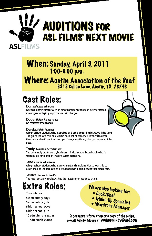 REMINDER: Auditions for ASL Films’ Next Movie – Austin – Deaf Network ...