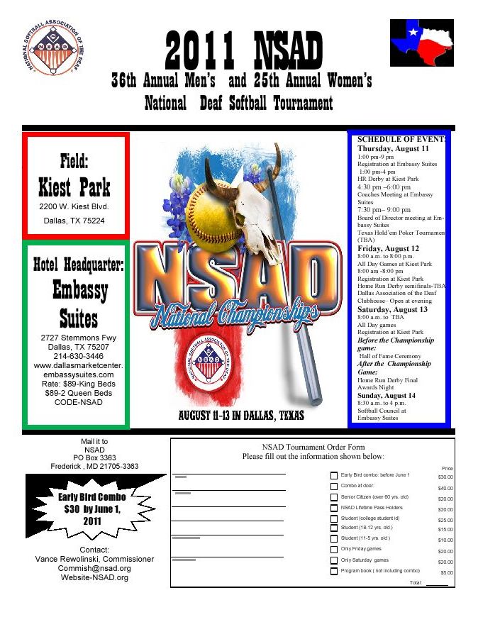 NSAD Slo-Pitch Tournaments 2011 – Deaf Network of Texas