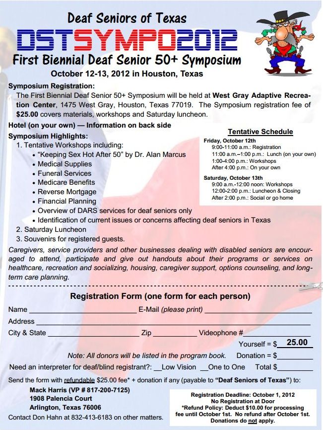 First Biennial Deaf Senior 50+ Symposium – Houston – Deaf Network of Texas