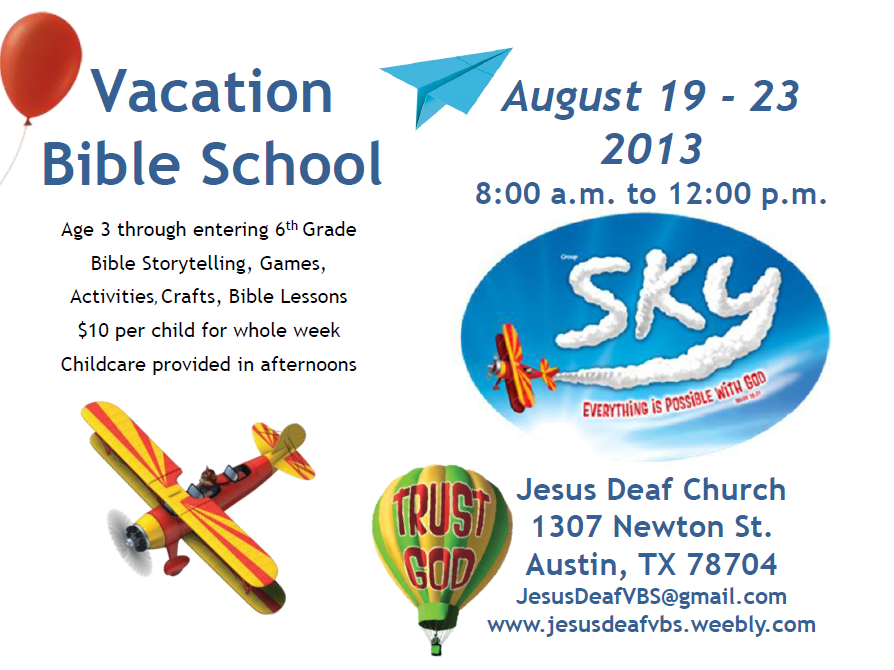 Vacation Bible School 2013 at Jesus Deaf Church – Austin – Deaf Network ...