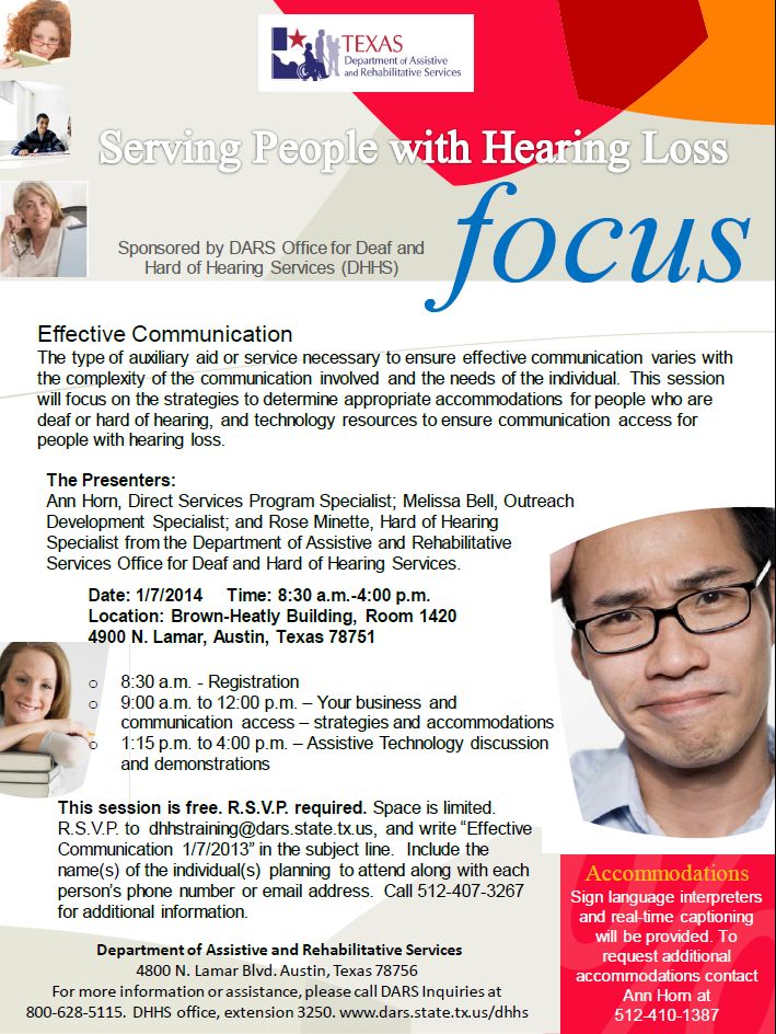 DARS-DHHS Effective Communication Training 1/7/14 – Austin – Deaf ...