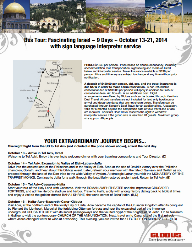 Deaf Travel: Israel Bus Tour 2014 – Deaf Network of Texas