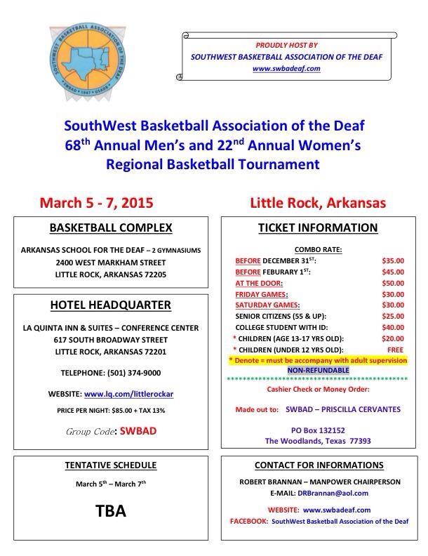SWBAD Regional Basketball Tournament 2015 – Deaf Network of Texas