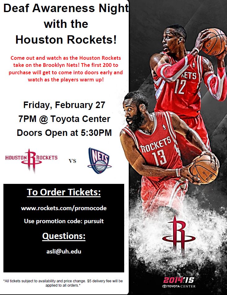 Deaf Awareness Night at Houston Rockets 2/27/15 – Deaf Network of Texas
