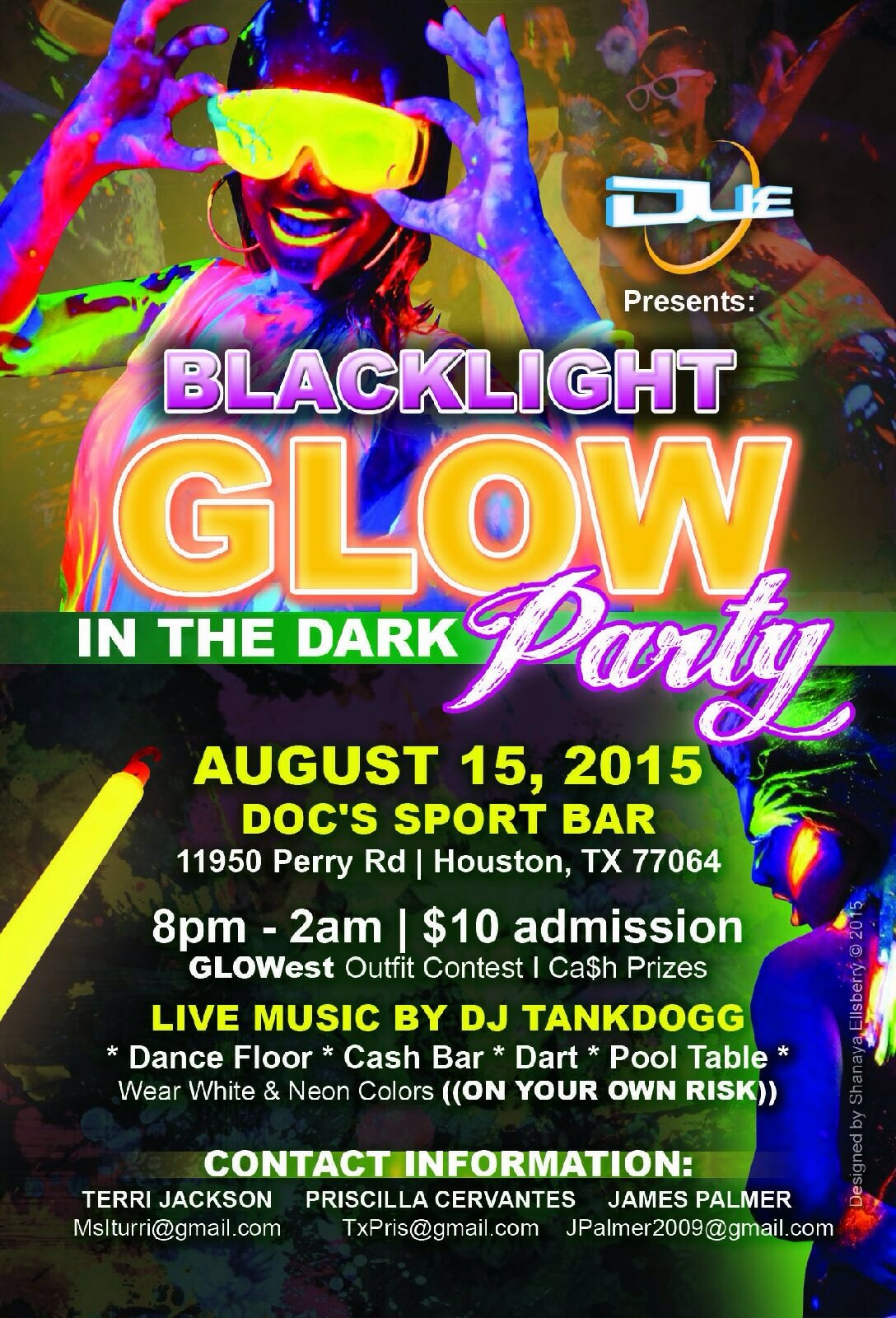 Blacklight GLOW in the Dark Party 8/15/15 – Houston – Deaf Network of Texas