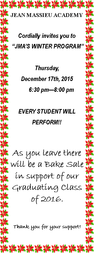 JMA’s Winter Program Invitation 12/17/15 – DFW – Deaf Network of Texas