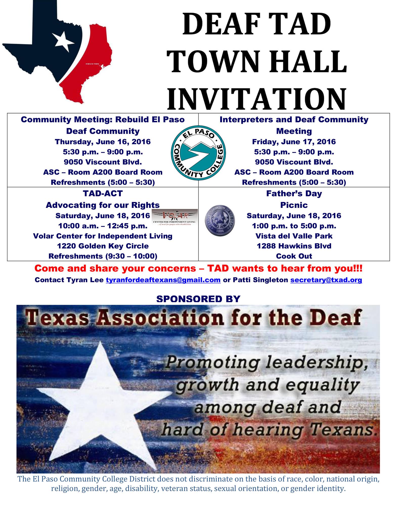 Deaf TAD Town Hall Invitation – El Paso – Deaf Network of Texas