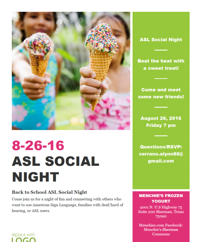 ASL Social Night 8/26/16 – Sherman – Deaf Network of Texas