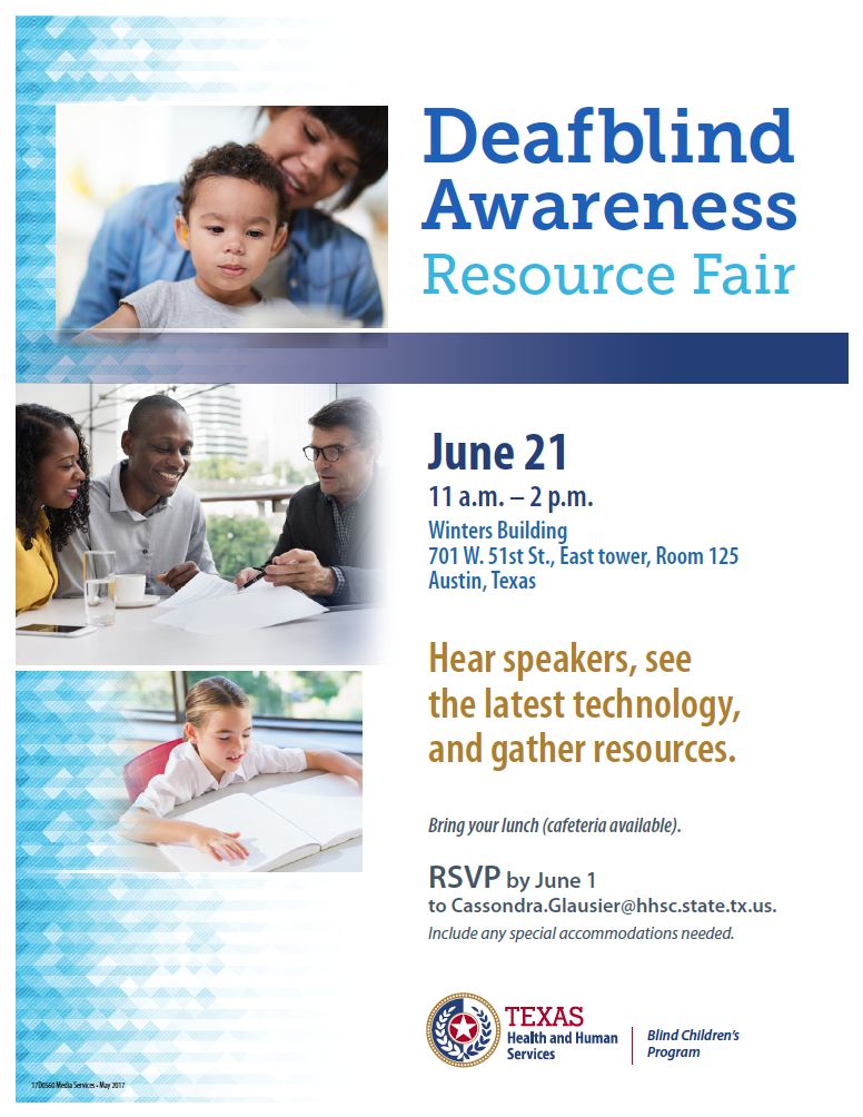 DeafBlind Awareness Resource Fair 6/21/17 – Austin – Deaf Network of Texas