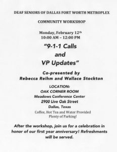 Deaf Seniors of Dallas/Fort Worth Metroplex Community Workshop – Dallas ...