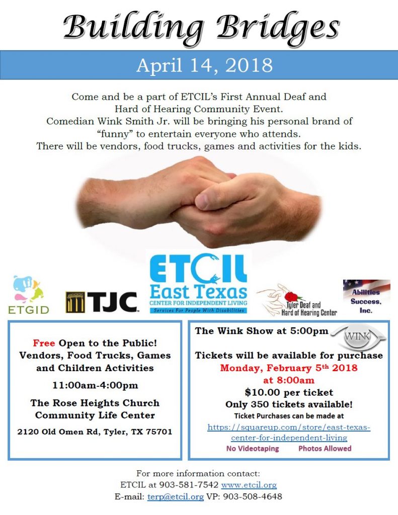 1st Annual Deaf Event with Wink Show 4/14/18 – East Texas – Deaf ...