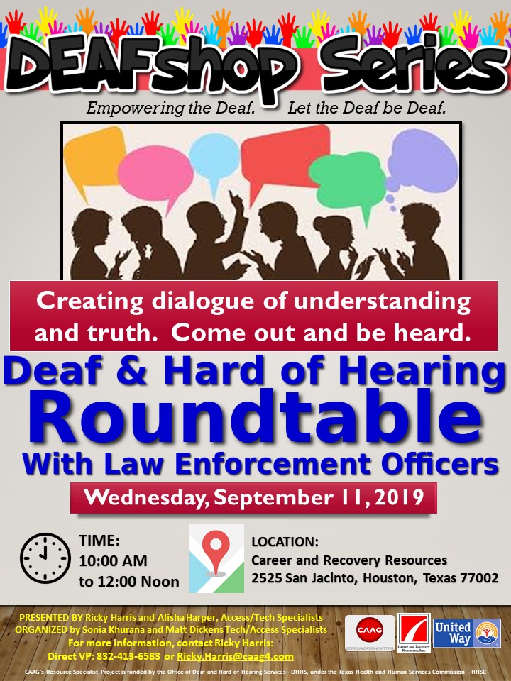 D/HH Roundtable With Law Enforcement Officers – Houston – Deaf Network ...