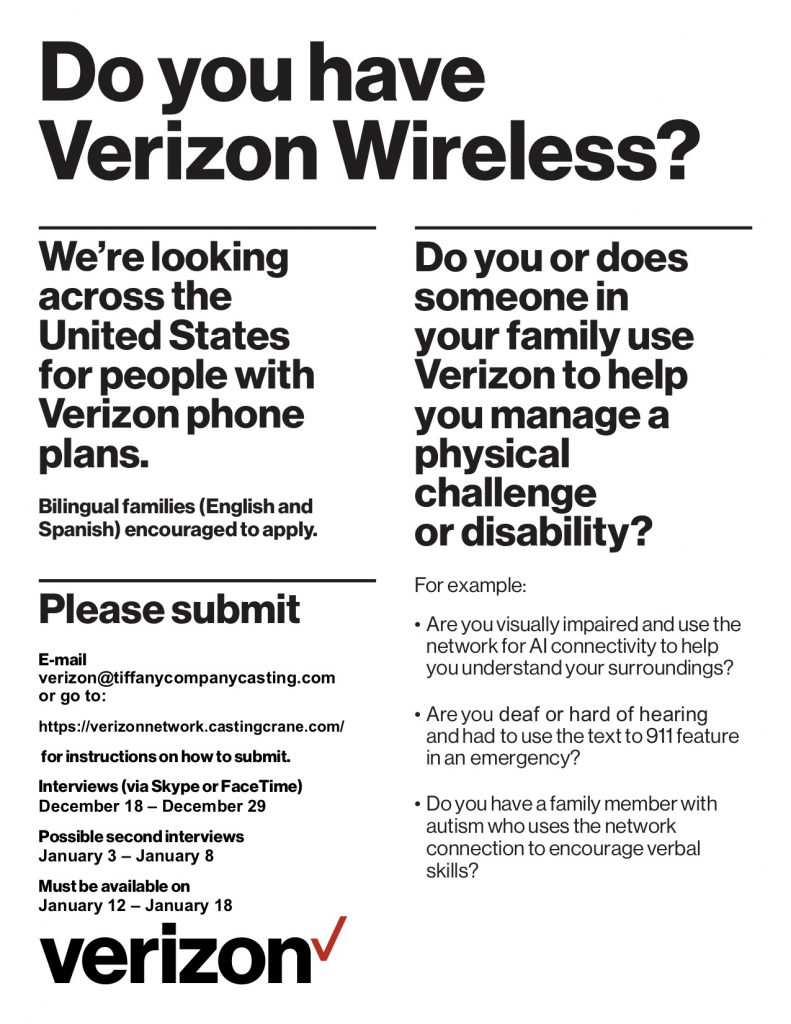 Interested to be on Verizon Wireless commercial? – Deaf Network of Texas