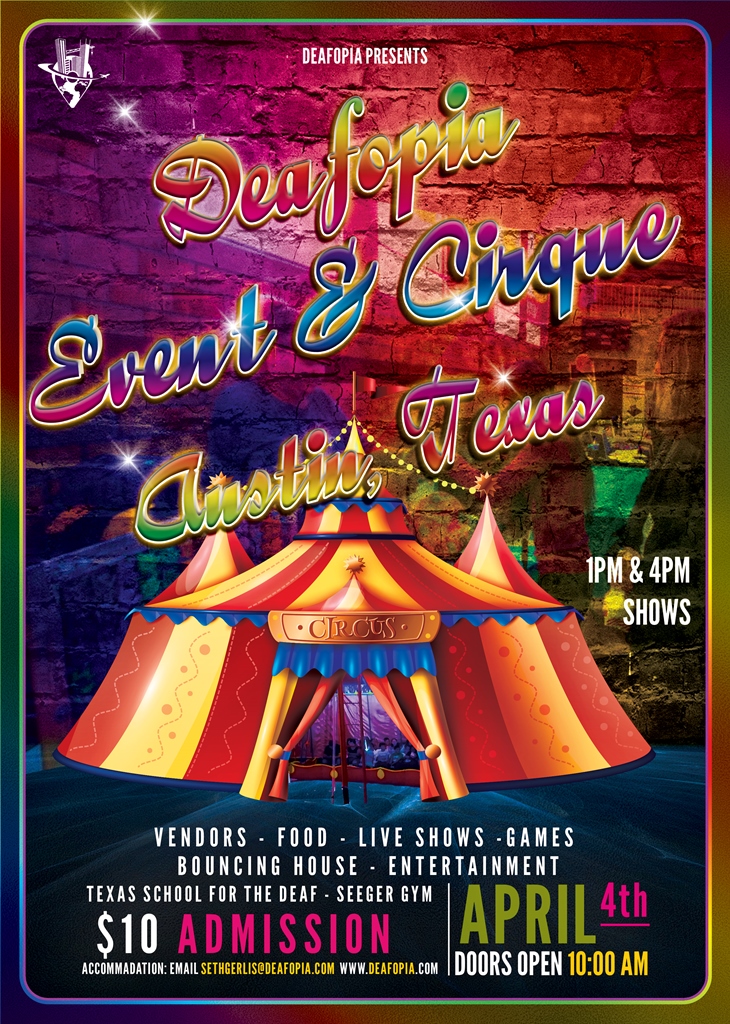 Deafophia Event & Cirque 4/4/20 – Austin – Deaf Network of Texas