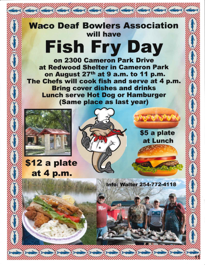 Fish Fry Day by Waco Deaf Bowlers Association 8/27/22 – Deaf Network of ...