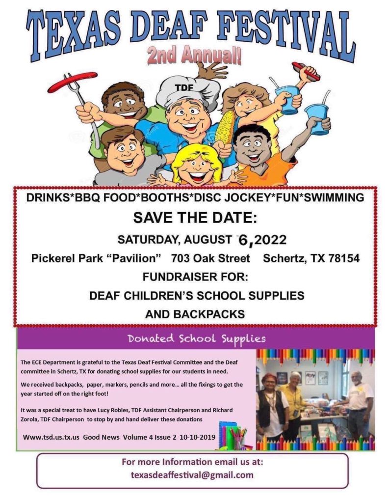 UPDATED: 2nd Annual Texas Deaf Festival 8/6/22 – Deaf Network of Texas