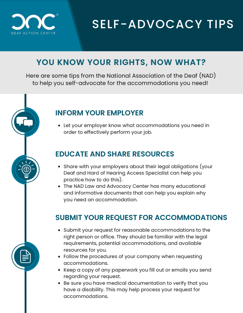 Access to Gainful Employment- Self-Advocacy Starts Here – Deaf Network ...