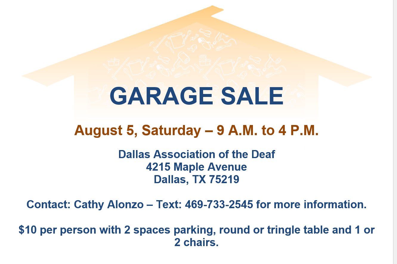 Dallas Deaf Club Events – August 2023 – Deaf Network of Texas