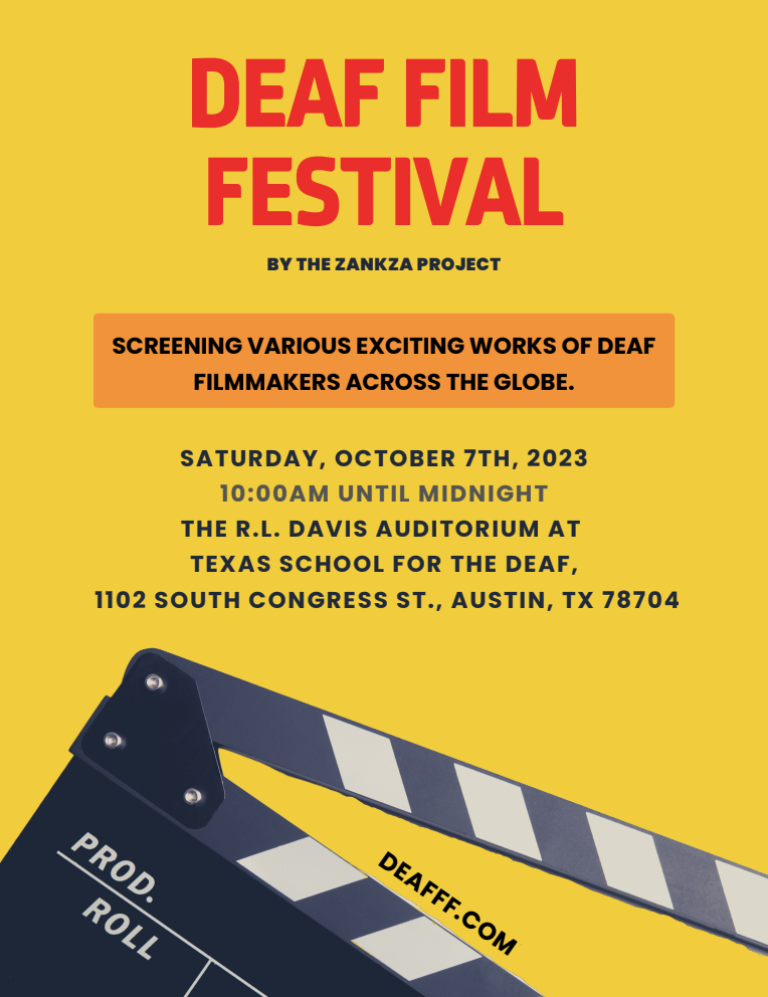 Deaf Film Festival by Zankza Project – Austin 10/07/2023 – Deaf Network ...