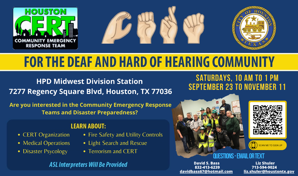 Houston: Community Emergency Response Team Class with ASL Interpreters ...
