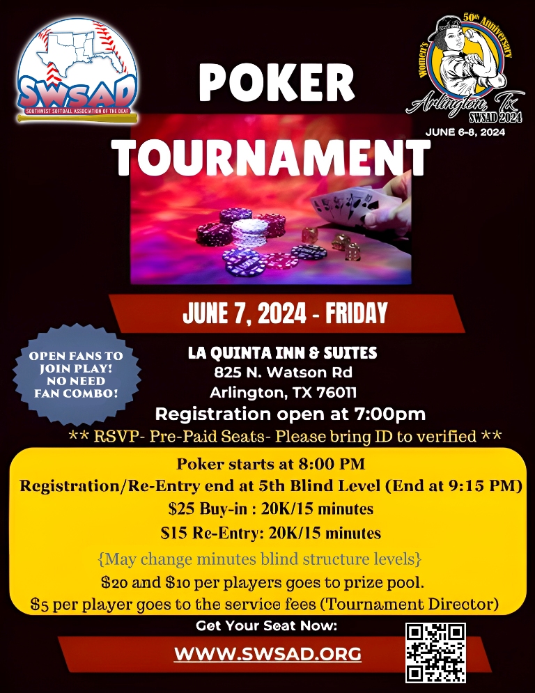 Poker Tournament at SWSAD – Open to Anyone – Deaf Network of Texas