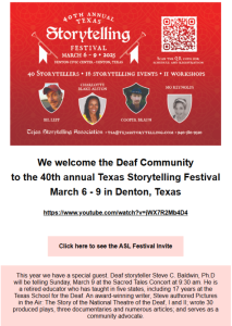 ASL Festival Invite at Texas Storytelling Festival 2025 – Denton – Deaf ...