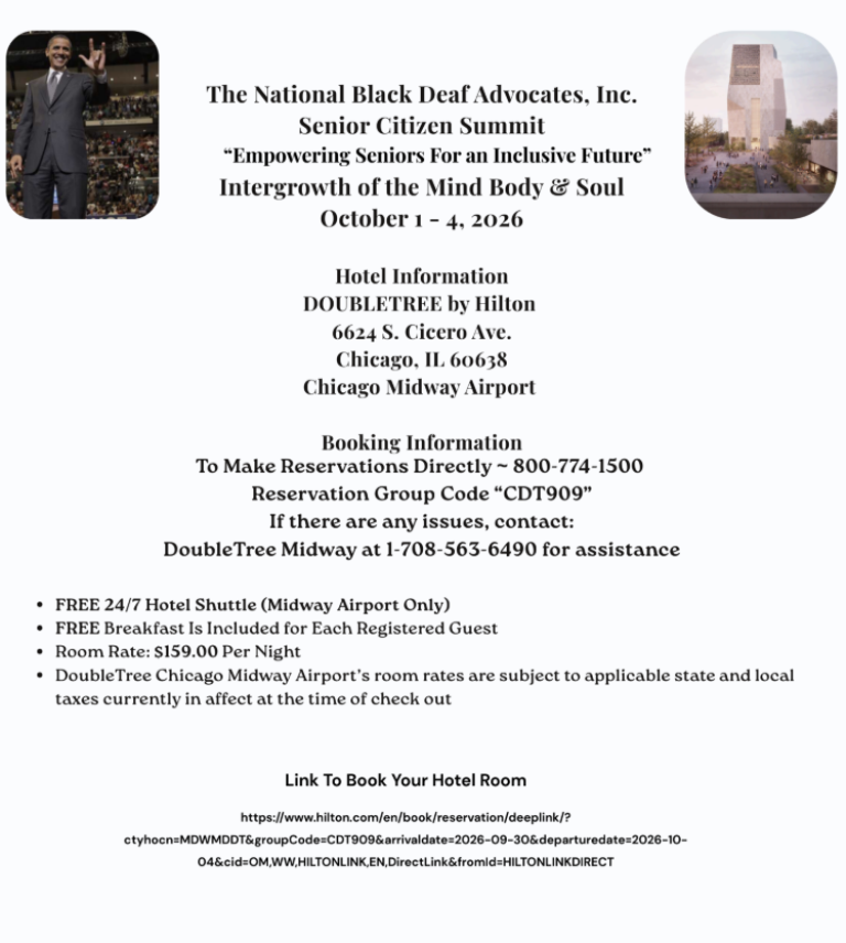 6th National Black Deaf Advocates Senior Citizens Summit 2026 – Chicago ...